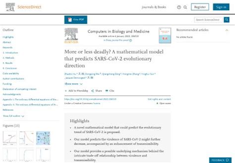 More Or Less Deadly A Mathematical Model That Predicts Sars Cov 2 Evolutionary Direction