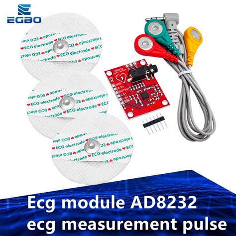Egbo Ecg Module Ad8232 Ecg Measurement Pulse Heart Ecg Monitoring Sensor Module Kit For Arduino
