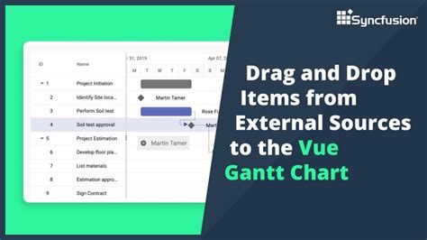 Drag And Drop Items From External Sources To The Vue Gantt Chart Syncfusion