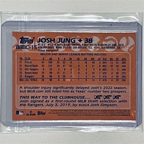 Josh Jung 2023 Topps Chrome 1988 35th Anniversary Refractor 88bc 15