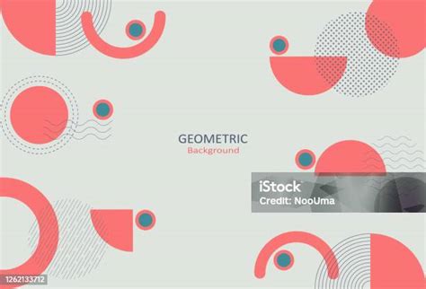 파스텔 배경에 빨간색 원 모양 선 및 점 패턴추상 기하학적 템플릿 점박이에 대한 스톡 벡터 아트 및 기타 이미지 점박이 하이픈 배경 주제 Istock