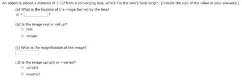 Solved An Object Is Placed A Distance Of F From A Chegg