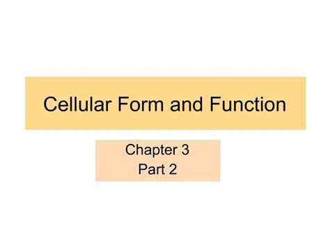 PPT Cellular Form And Function PowerPoint Presentation Free Download ID 253377