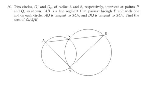 Geometry Intersections Of Two Circles And Tangent Lines Problem Mathematics Stack Exchange