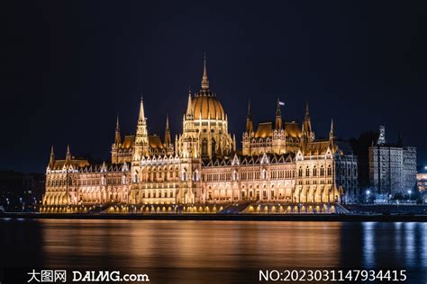 布达佩斯国会大厦夜景摄影高清图片大图网图片素材