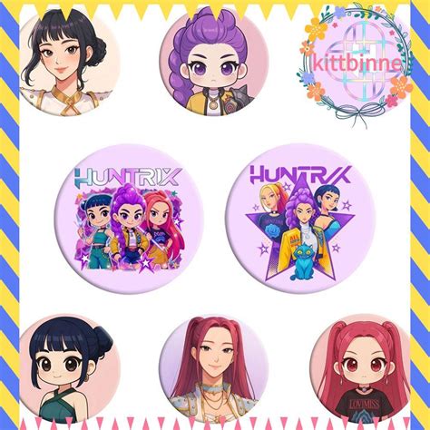 เข็มกลัดอนิเมะ Rumi Mira Zoe ขนาด 58 มม สไตล์ K Pop Demon Hunter พร้อมภาพศิลปะที่สวยงาม