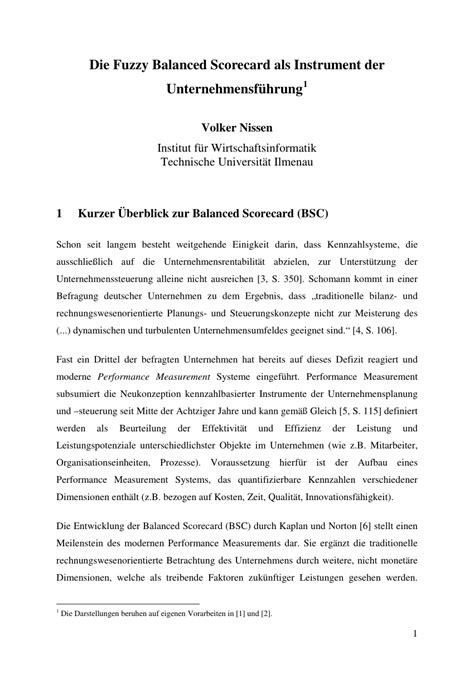 Pdf Die Fuzzy Balanced Scorecard Als Instrument Der Unternehmensführung