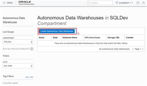 Provisioning Autonomous Data Warehouse