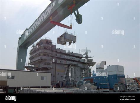 Us Navy The Signal Bridge Is Lifted Off Of The Island Of The Nimitz