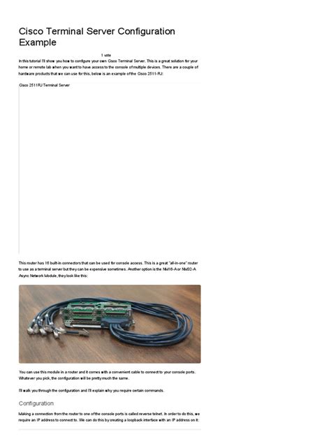 Cisco Terminal Server Configuration Example Pdf Telecommunications Computer Data