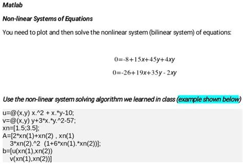 How To Solve Non Linear Simultaneous Equations In Matlab Tessshebaylo
