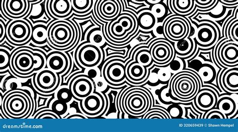 Abstract Modern Minimal Black And White Monochrome Geometry Small Concentric Circles Pattern