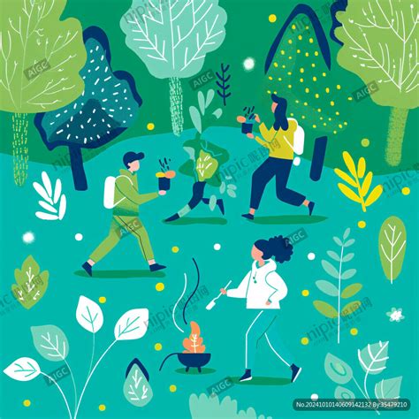 Ai创作图野炊插画 植树节人物 人物爱护环境插画 休闲露营户外插画 森林晚会插画 采蘑菇采蕨春天春节 野炊郊游踏青亲子时光 春游秋游郊游远足 森林防火插画 卡通人物浇水植树节 春游插画人物