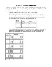 Activity Exponential Docx Activity Exponential Functions Suppose A Magic Genie Gives