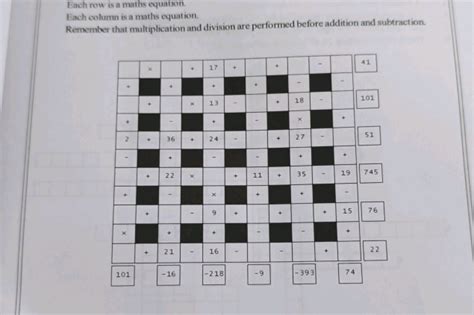 Each Row Is A Maths Equation Each Column Is A StudyX