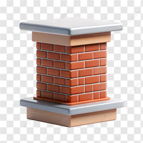 건축 프로젝트에 대한 현실적인 텍스처와 고품질 세부 사항을 갖춘 굴뚝 아이콘의 3d 고립 렌더링 시각적인 난방 산업 Png 일러스트 및 이미지 에 대한 무료 다운로드