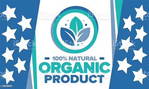 유기농 제품 100 자연스럽고 신선합니다 프리미엄 바이오 품질 음식 또는 화장품 템플릿입니다 녹색 잎 친환경 라이프스타일 폐기물 제로 배너 디자인 벡터 그림 0명에 대한