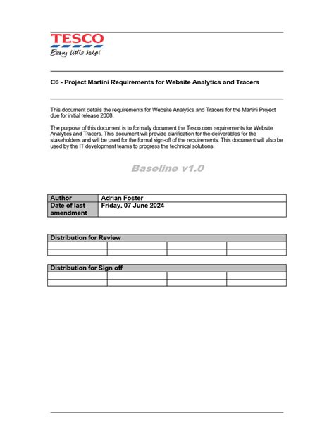C6 Functional Specification Website Analytics And Tracers