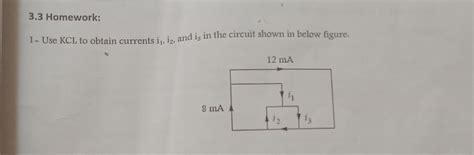 solved 3 3 homework 1 use kcl to obtain currents ij iz
