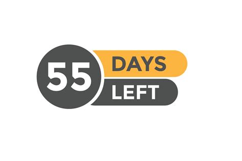 55 Days Left Countdown Template 55 Day Countdown Left Banner Label