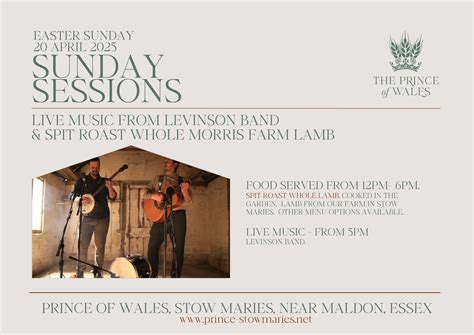 Easter Sunday Live Music Whole Spit Roast Lamb At Prince Of Wales