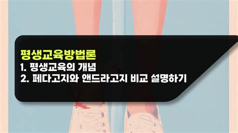 평생교육방법론 과제 평생교육의 개념 페다고지와 앤드라고지 비교 설명