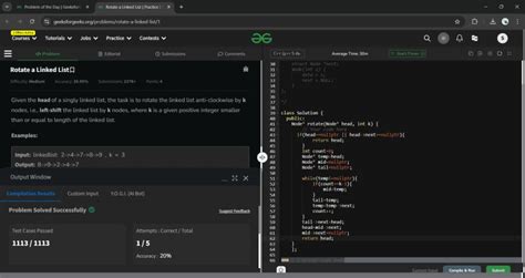 Day 17 Of Geek Streak Challenge Rotating A Linked List Sandeep
