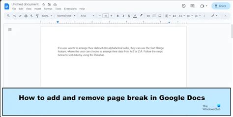 Add And Remove Section Break Or Page Break In Google Docs