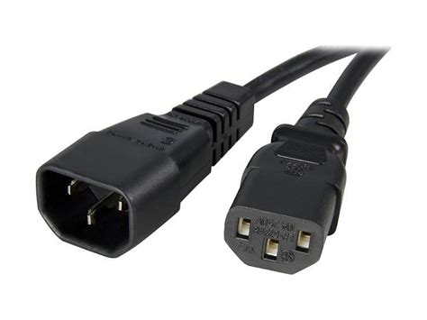 StarTech Com Model PXT1002 2 Ft Standard Computer Power Cord Extension C14 To C13 Walmart Com