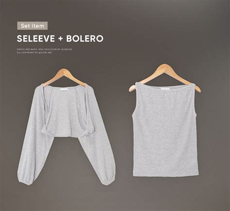 히퍼 볼레로세트 티셔츠 4 Color 슬로우앤드