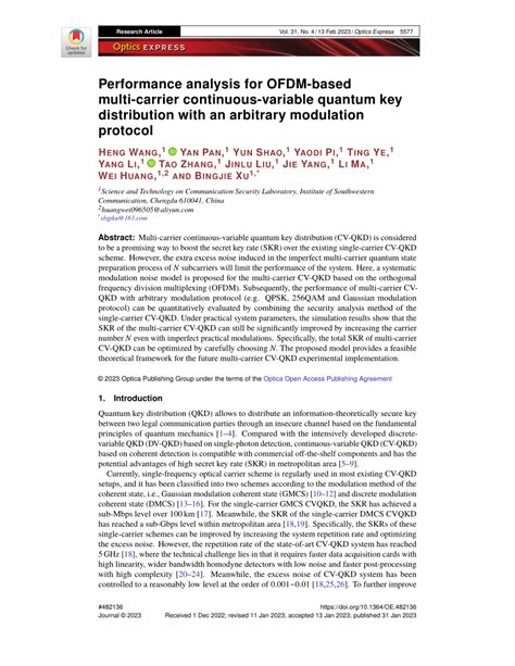 Pdf Performance Analysis For Ofdm Based Multi Carrier Continuous