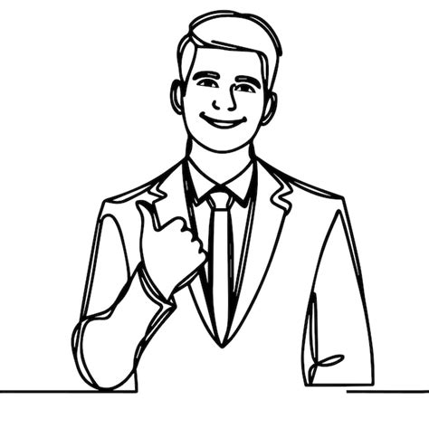 Premium Vector Half Body Businessman Vector In Continuous Line Style