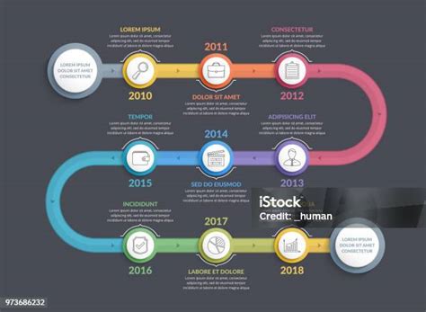 회사연혁 인포그래픽 9에 대한 스톡 벡터 아트 및 기타 이미지 9 층계 타임라인 Istock