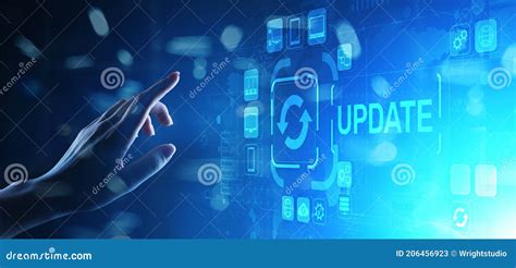 Update System Upgrade Software Version Technology Concept On Virtual Screen Stock Image Image