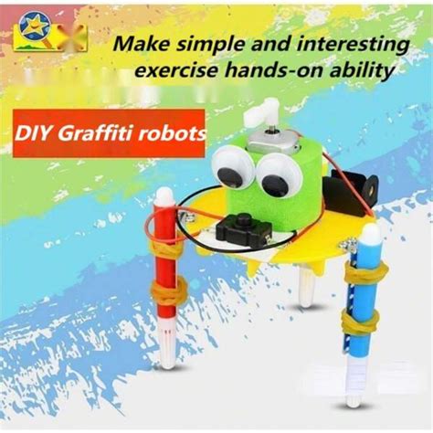 Diy Tinkering Doodling Robot Science Small Electric Handmade Toy