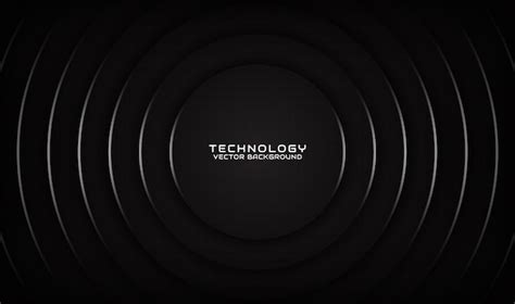 Premium Vector 3d Black Techno Abstract Background Overlap Layer With Silver Circle Curve