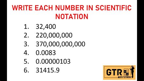 Converting Number To Scientific Notation Youtube