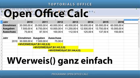 Wverweis Ganz Einfach Openoffice Calc Toptorials