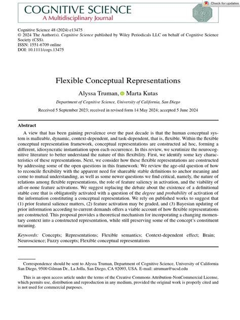 Cognitive Science 2024 Truman Flexible Conceptual Representations