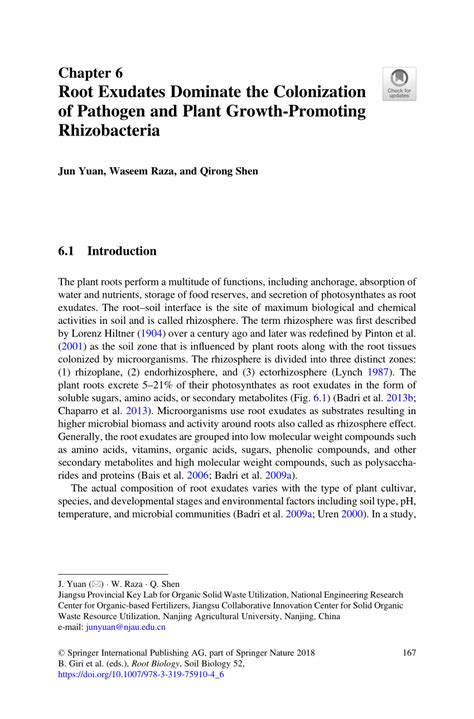 Pdf Root Exudates Dominate The Colonization Of Pathogen And Plant