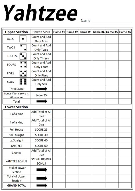 yahtzee printable sheet printable templates hot sex picture