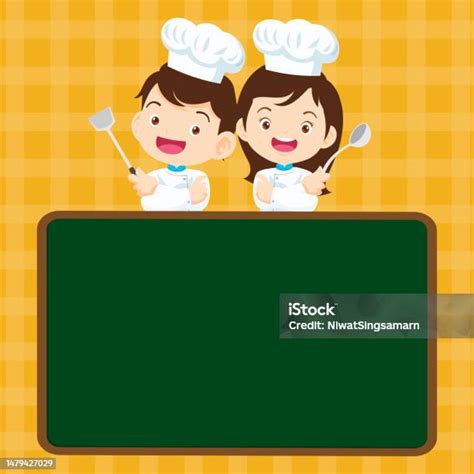 요리사 어린이 요리 클래스 디자인 서식 파일입니다 귀여운 작은 요리사 요리 식사 메뉴 가리기에 대한 스톡 벡터 아트 및 기타 이미지 가리기 가정 주방 가정의 방