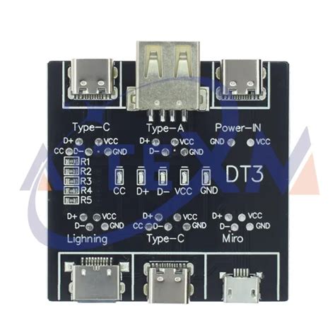 Dt3 Data Cable Detection Board Type C Micro Usb C Cable Tester Short Circuit On Off Switching