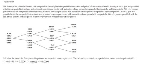 Solved The Three Period Binomial Interest Rate Tree Provided
