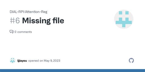 missing file · issue 6 · dial rpi attention reg · github