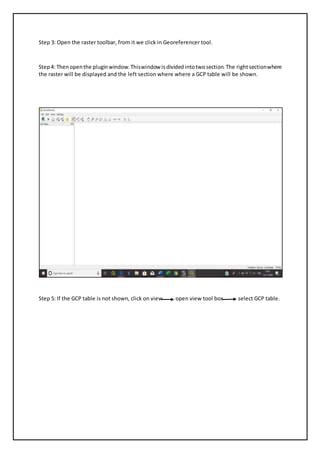 PROCESS OF GEOREFERENCING IN QGIS DOCX Technology Computing
