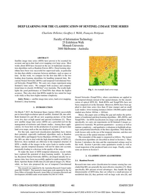 Deep Learning For The Classification Of Sentinel 2 Image Time Series Pdf