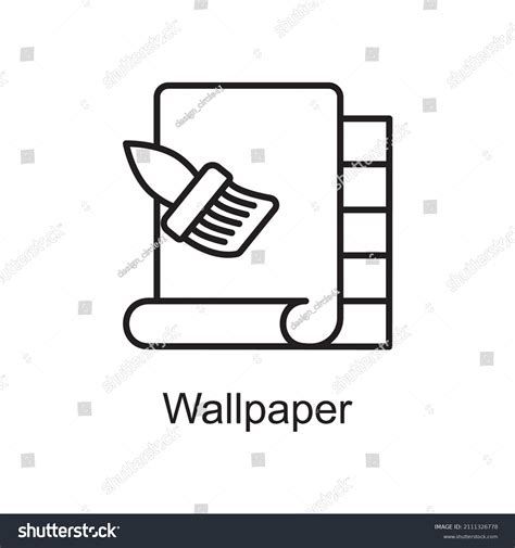 Wallpaper Vector Outline Icon Design Illustration Stock Vector Royalty Free 2111326778