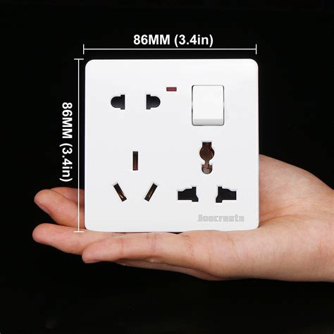 250v 16a 86mm Switch Socket Board 8 Hole Wall Socket Panel Switch Suitable For Indoor Buildings