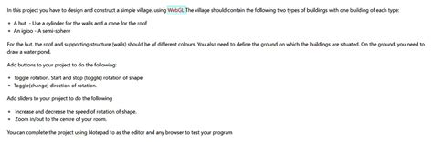 Solved Computer Graphics Using Webgl In This Project You Have To